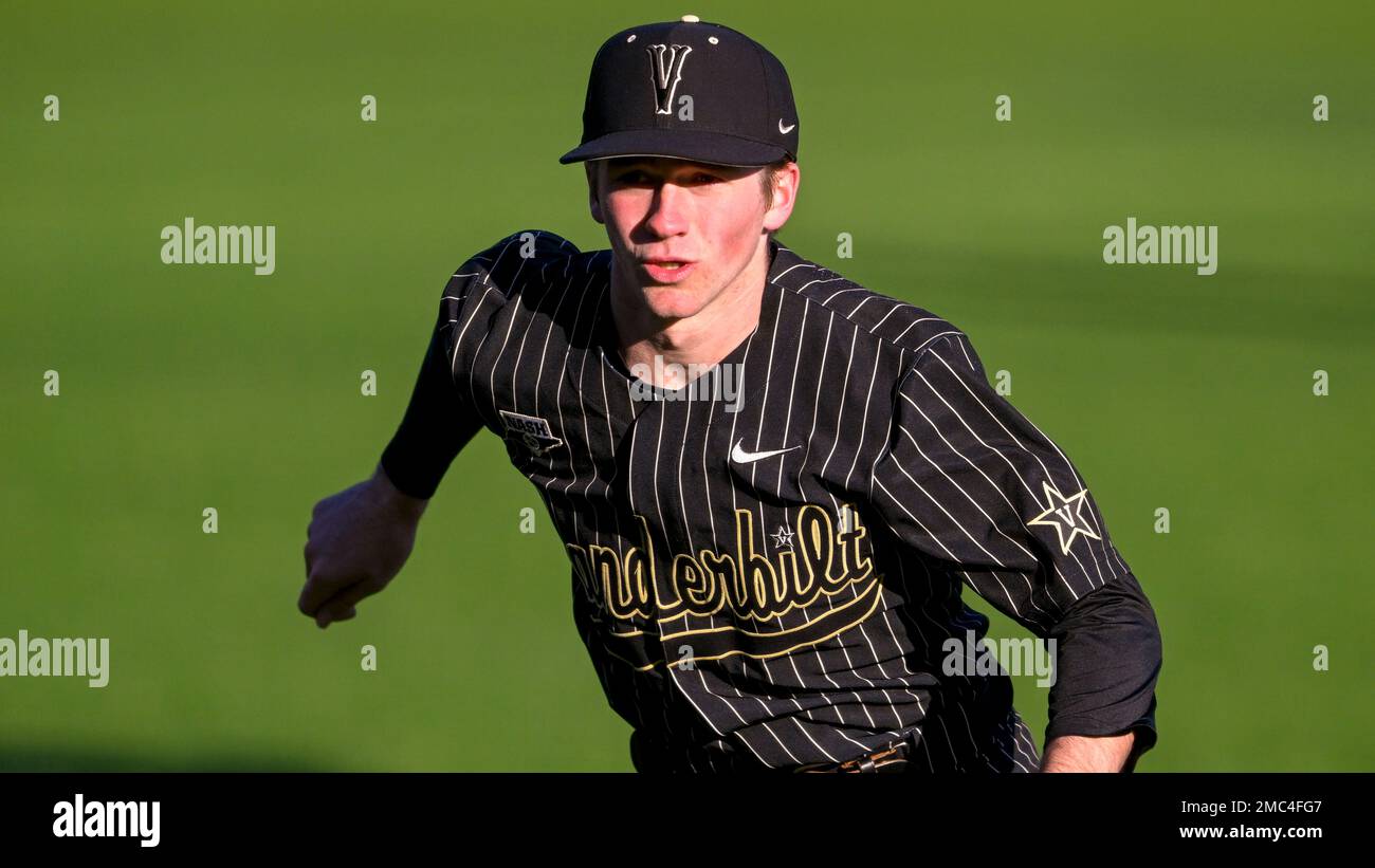 Vanderbilt player Jonathan Vastine works out before an NCAA college ...