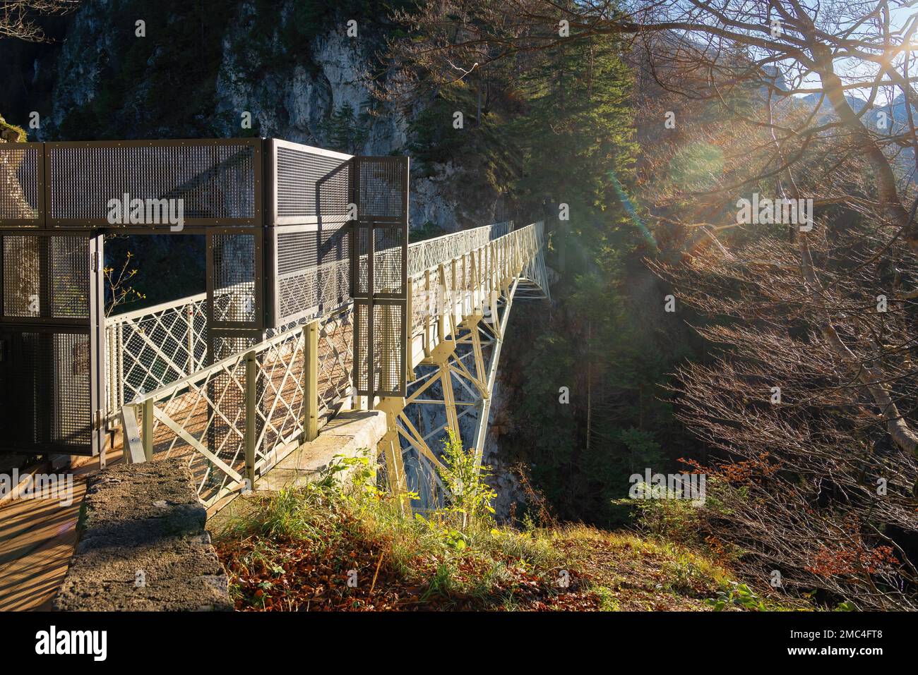 Marienbrucke Bridge viewpoint of Neuschwanstein Castle near Fussen ...
