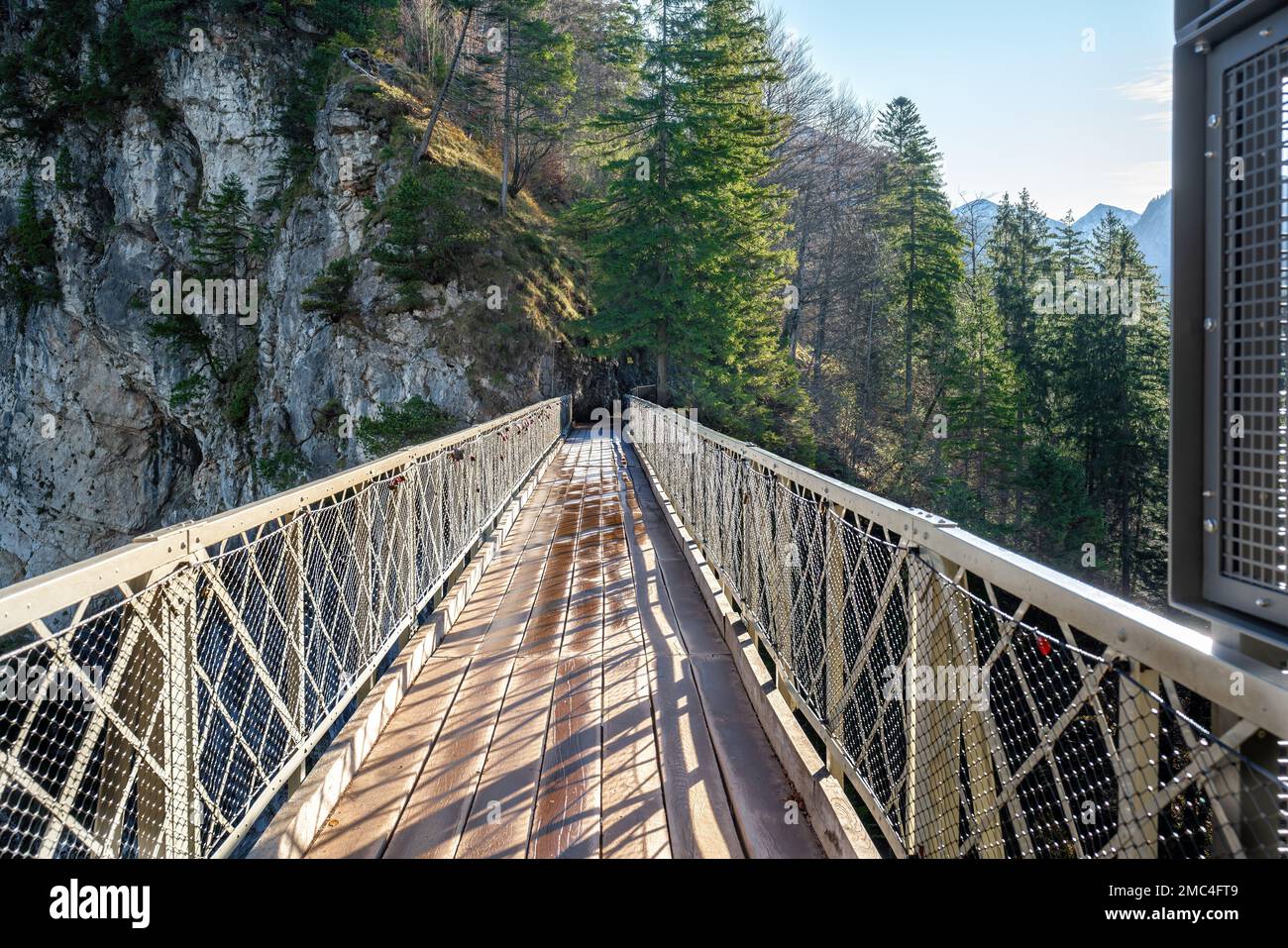 Marienbrucke Bridge viewpoint of Neuschwanstein Castle near Fussen ...
