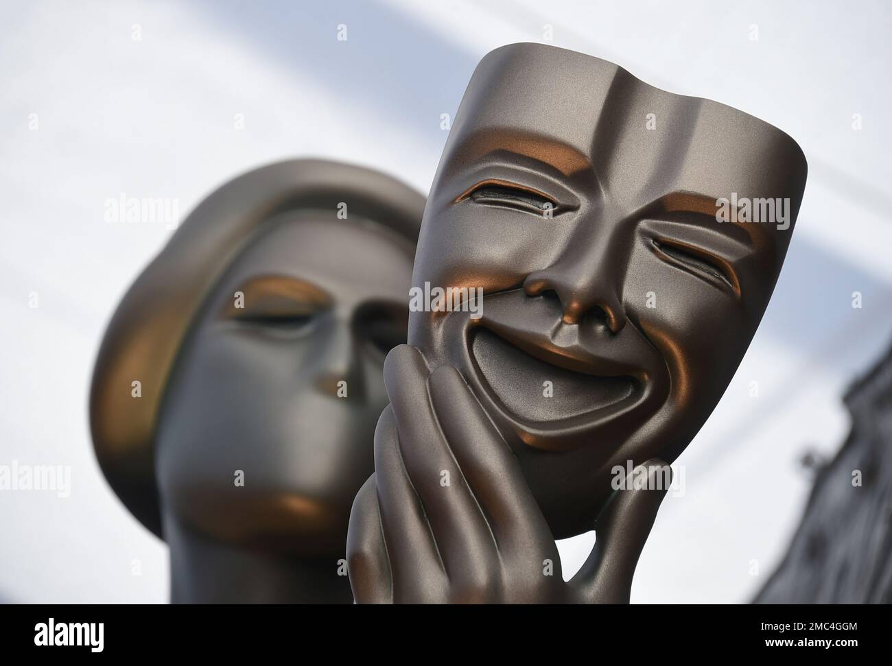 FILE - This Jan. 27, 2019 file photo shows a replica of The Actor ...