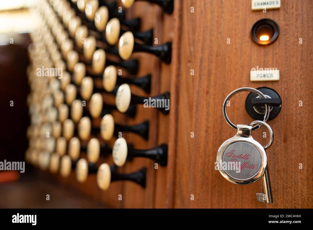 The Hazel Wright organ main key is seen on a Fratelli Ruffatti keyring ...