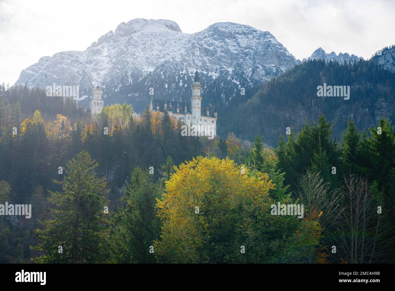 Neuschwanstein Castle and mountains near Fussen - Schwangau, Bavaria ...