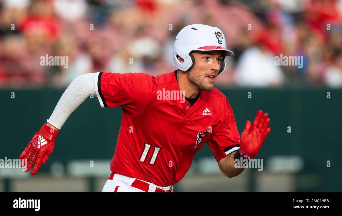 North Carolina State's Eddie Eisert (11) runs to first base during an ...