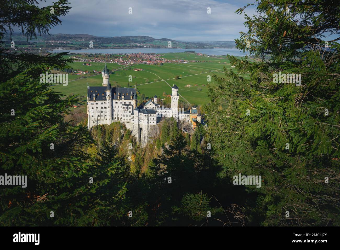 Aerial view of neuschwanstein castle hi-res stock photography and ...