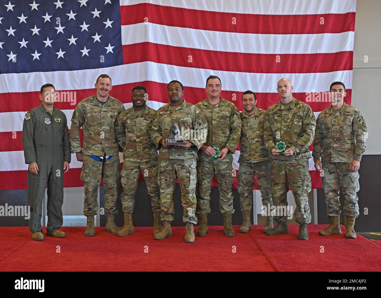 U.S. Airmen with the 60th Aerial Port Squadron, Travis Air Force Base ...