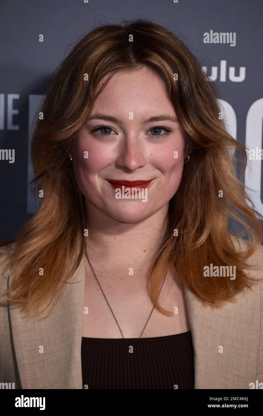 Mina Sundwall arrives at the premiere of "The Dropout" at DGA Theater ...