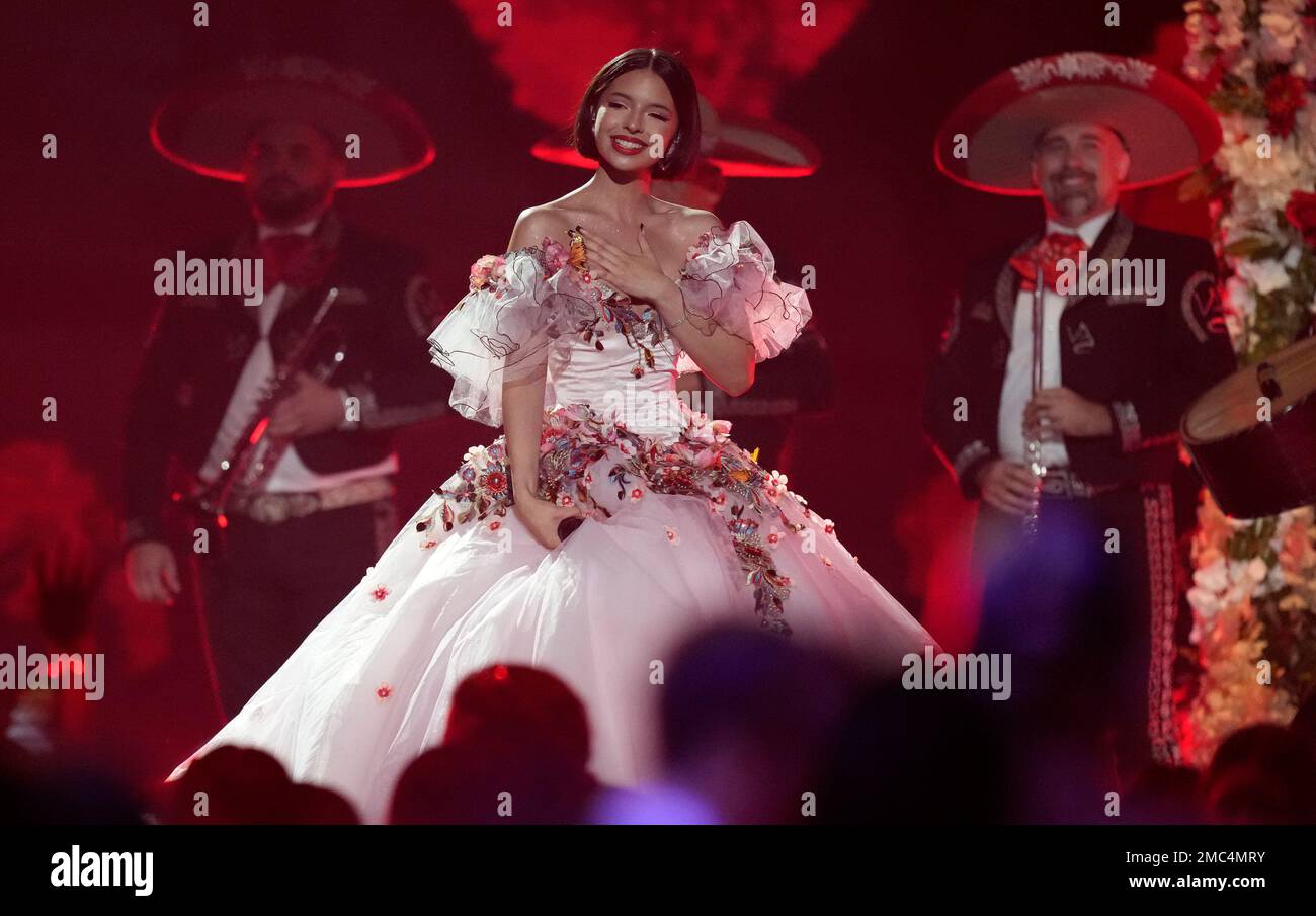 Angela Aguilar performs at Premio Lo Nuestro at FTX Arena in Miami on ...