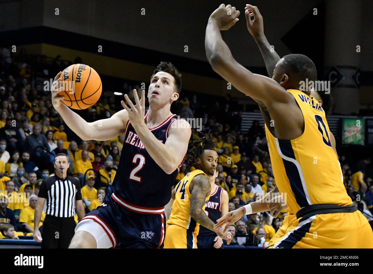 Belmont guard Grayson Murphy (2) goes in for a layup over Murray State ...