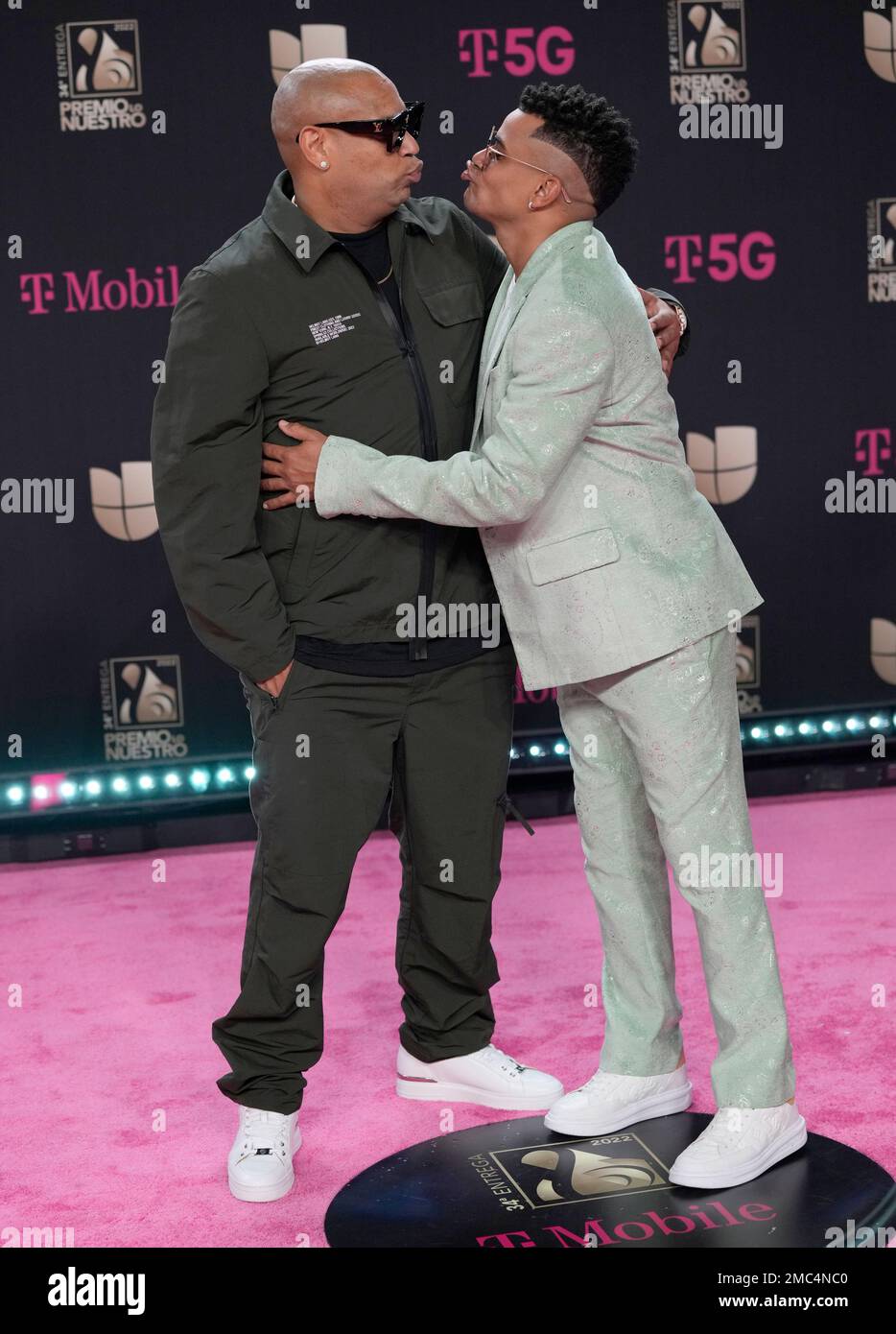 Alexander Delgado, left, and Randy Malcom arrive at Premio Lo Nuestro ...
