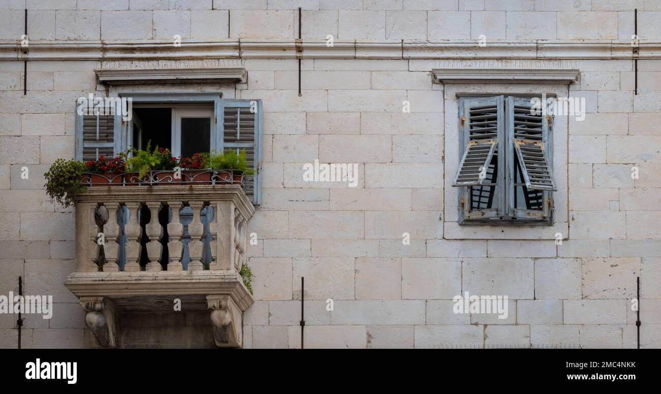 Balcony and Window in Old Town Split, Craotia Stock Photo - Alamy