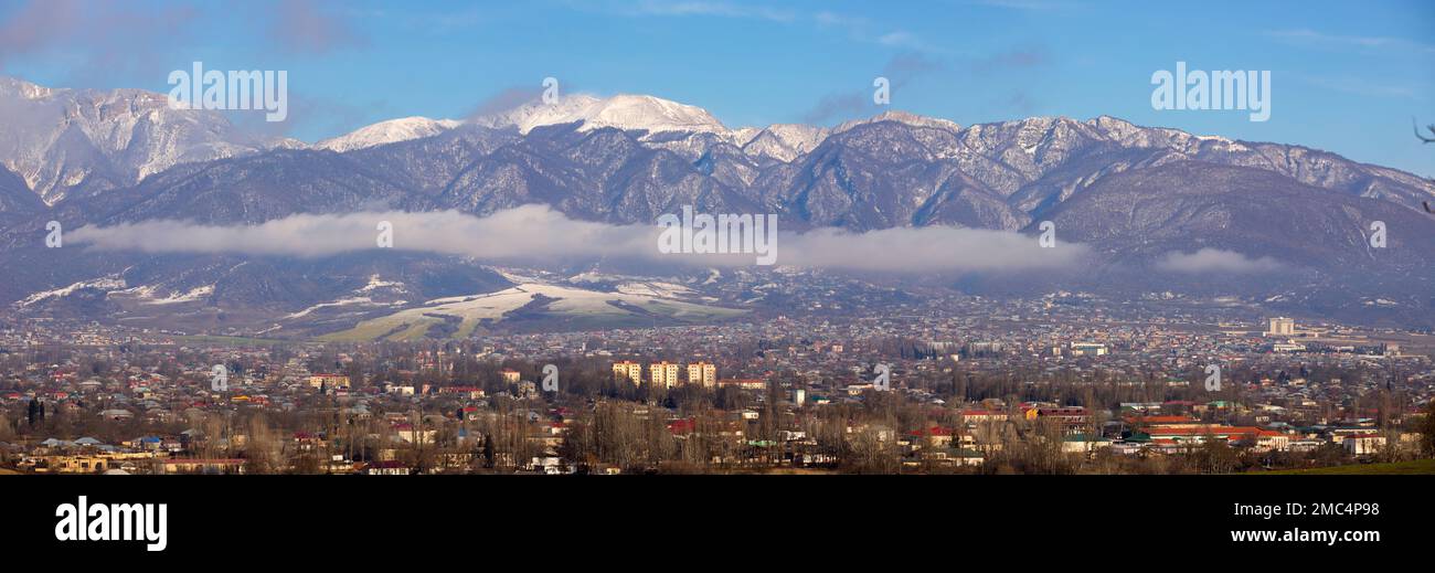 Panorama of the city of Ismayilli near the mountains. Azerbaijan Stock ...