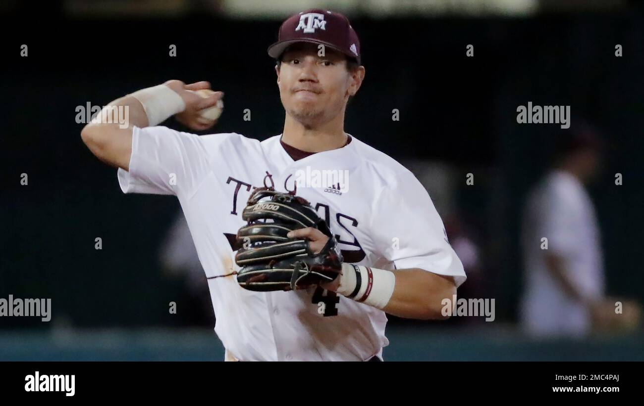 Texas A&M's Kalae Harrison during an NCAA baseball game against Lamar ...