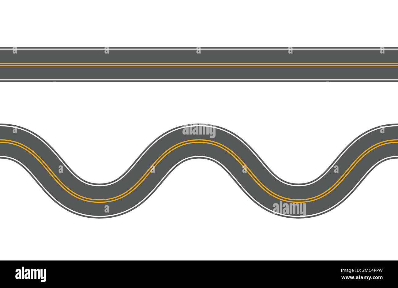 Winding road vector highway path long street asphalt isolated ...
