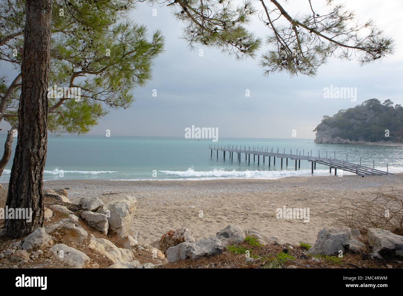 Stunning view of the pier from the height of the hill Stock Photo - Alamy
