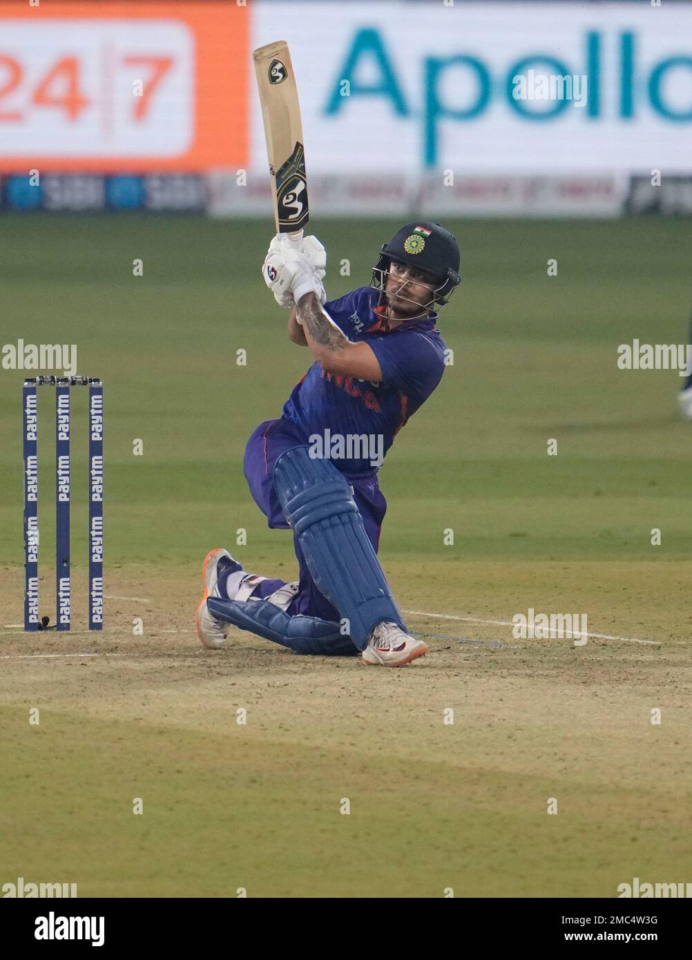 India's Ishan Kishan plays a shot during the first Twenty20 ...