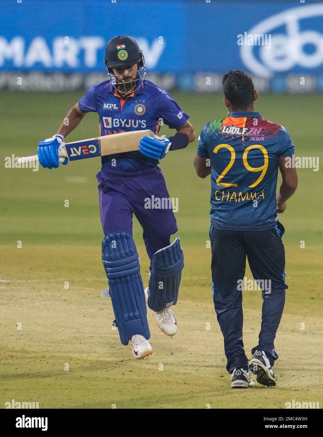 India's Shreyas Iyer scores a run during the first Twenty20 ...