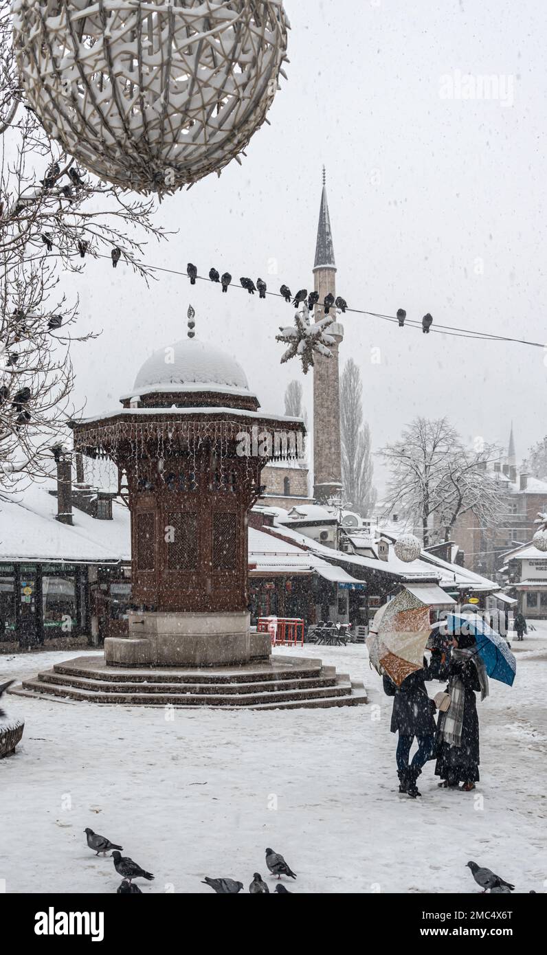 Sebilj under first snow of the year Stock Photo - Alamy