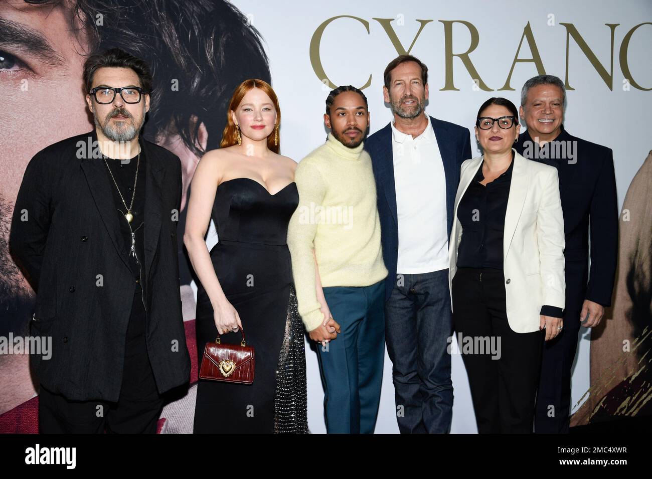 Director Joe Wright, left, actor Haley Bennett, actor Kelvin Harrison ...