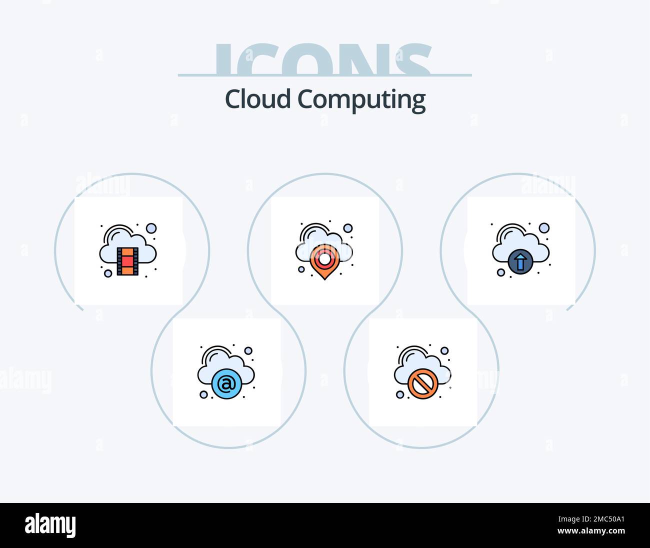Cloud Computing Line Filled Icon Pack 5 Icon Design. data. telephone ...