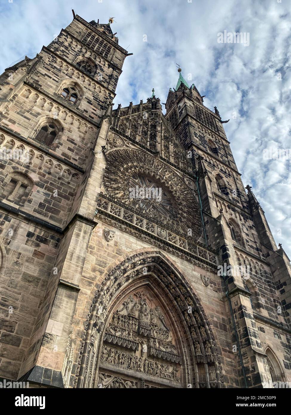 Beautiful old cathedral in the city center of Nuremberg, Germany Stock ...