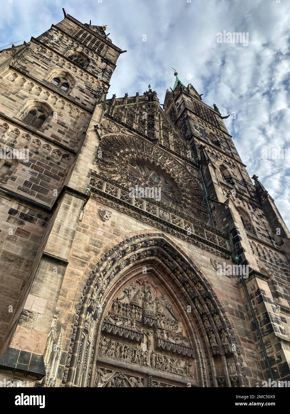 Beautiful old cathedral in the city center of Nuremberg, Germany Stock ...