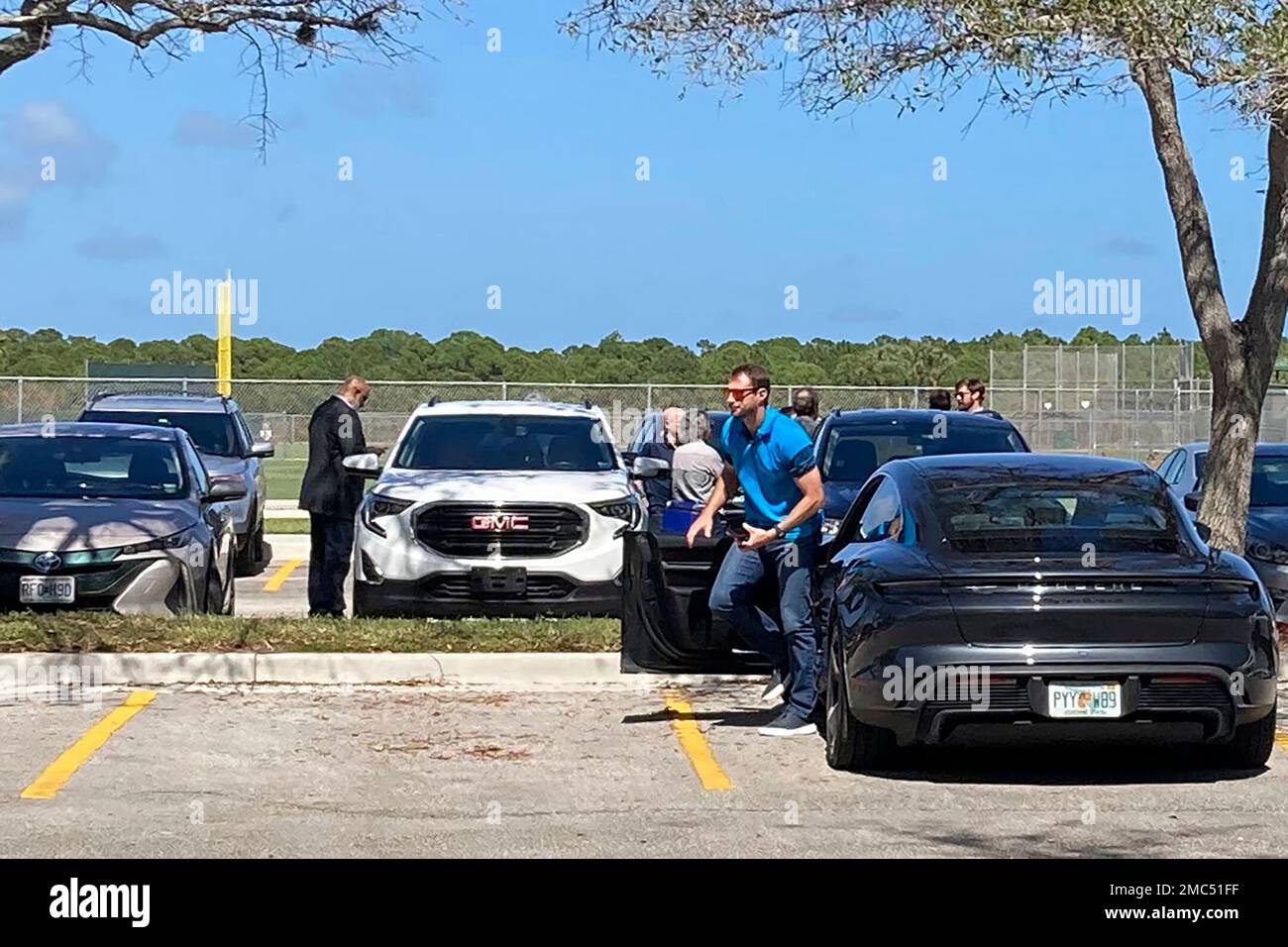 New York Mets pitcher Max Scherzer gets out of his car as he arrives ...