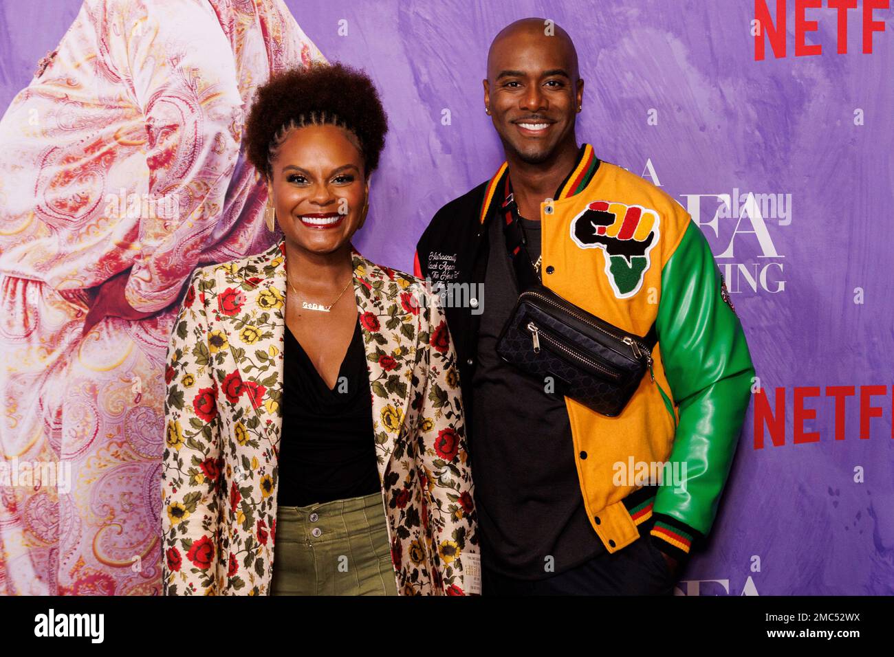 Tabitha Brown, left and Nic Few arrive at the LA Premiere of "Tyler Perry's A Madea Homecoming ...