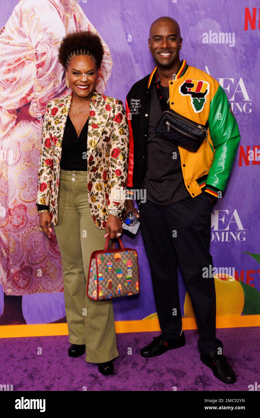 Tabitha Brown, left and Nic Few arrive at the LA Premiere of "Tyler Perry's A Madea Homecoming ...