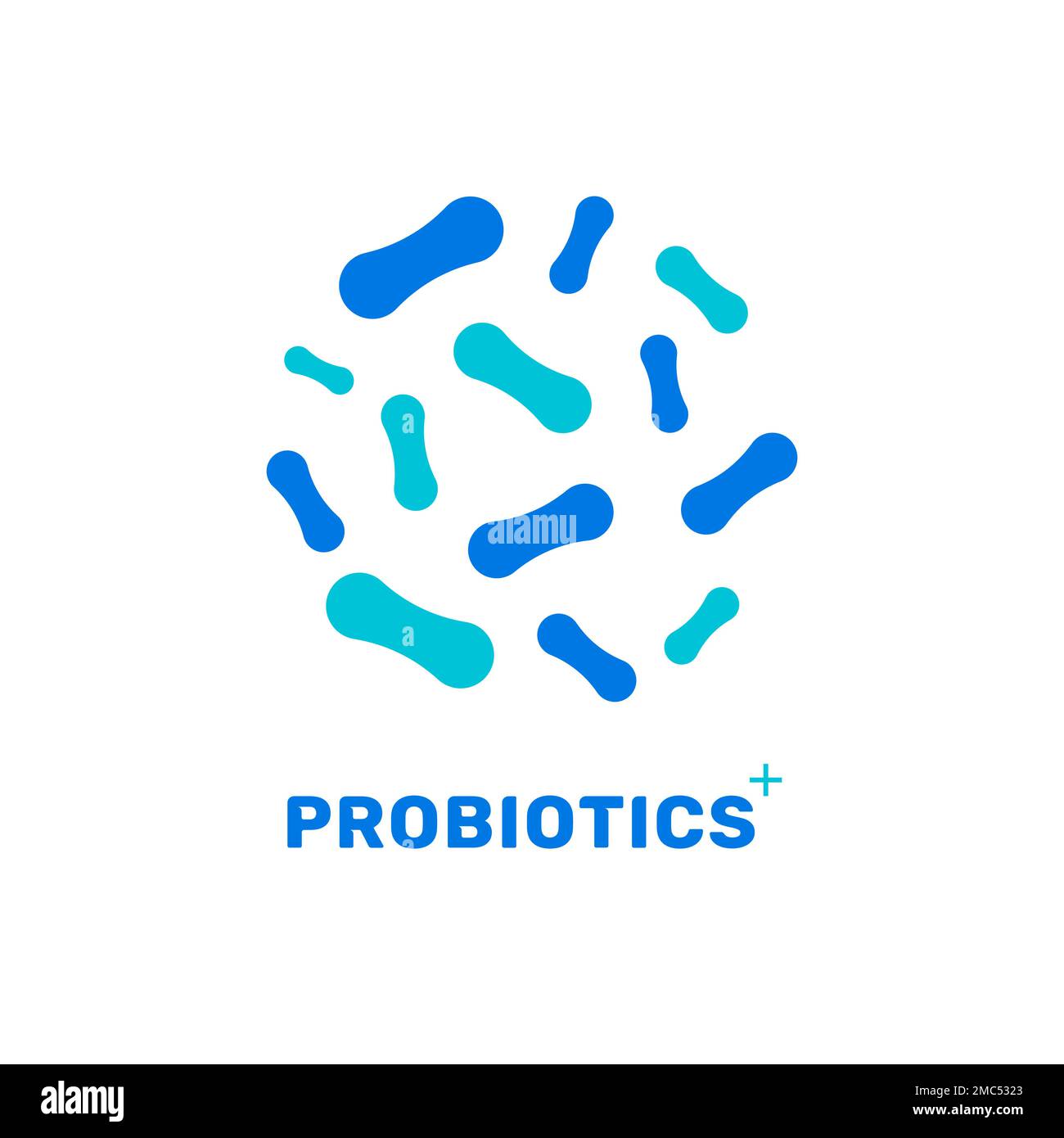 Probiotic bacteria logo. Bifidobacteria lactobacillus gut acidophilus ...