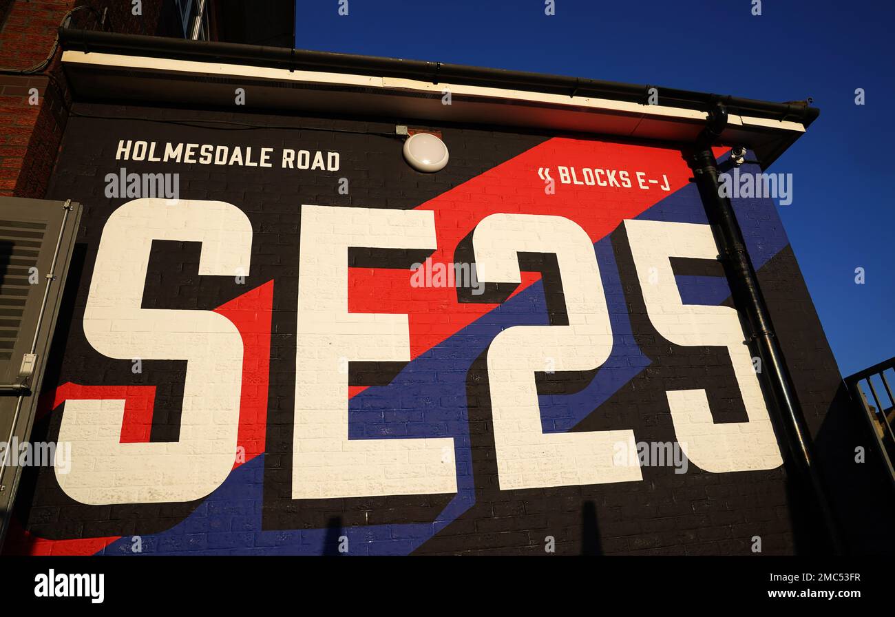 A general view of an SE25 mural at Selhurst Park, London. Picture date ...