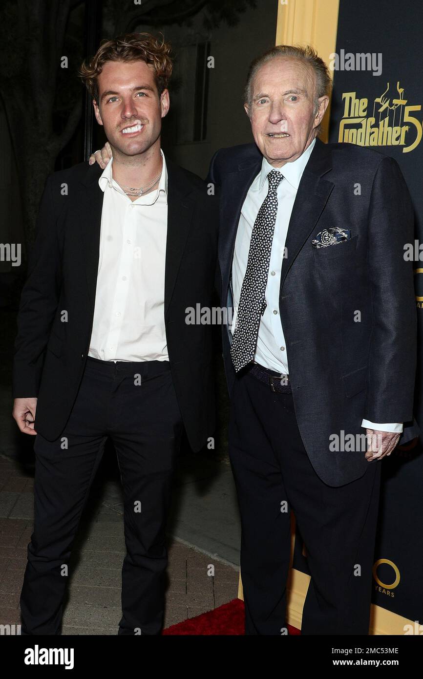 James Caan Jr., left, and James Caan arrive at an event celebrating the ...