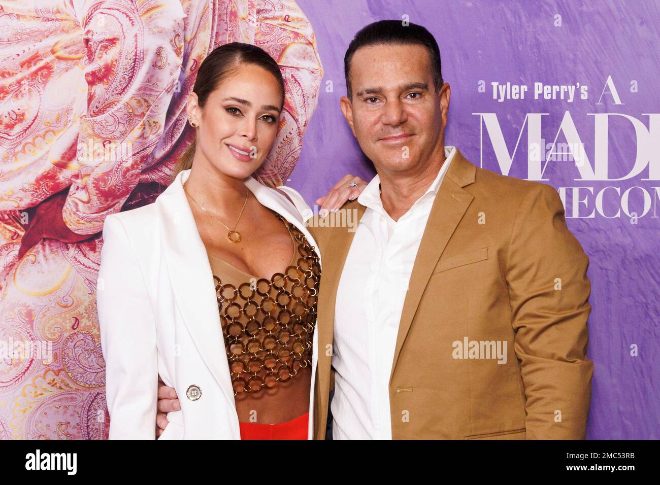 Alejandra Velez-Areu, left, and Will Areu arrive at the Los Angeles ...