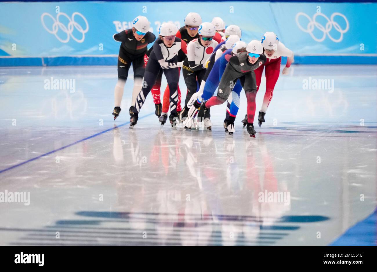 Canada's Ivanie Blondin competes in the women's mass start speedskating ...