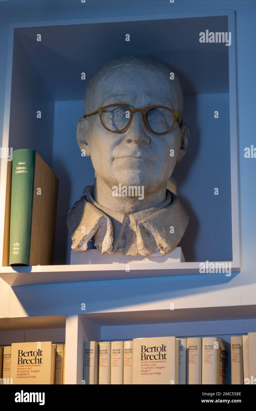Augsburg, Germany. 20th Jan, 2023. There is a bust of Bertolt Brecht in ...