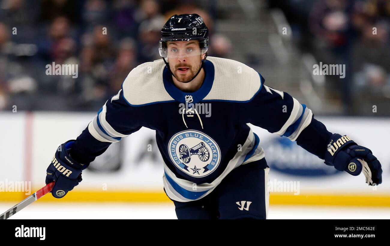 Columbus Blue Jackets forward Sean Kuraly is seen during an NHL hockey ...