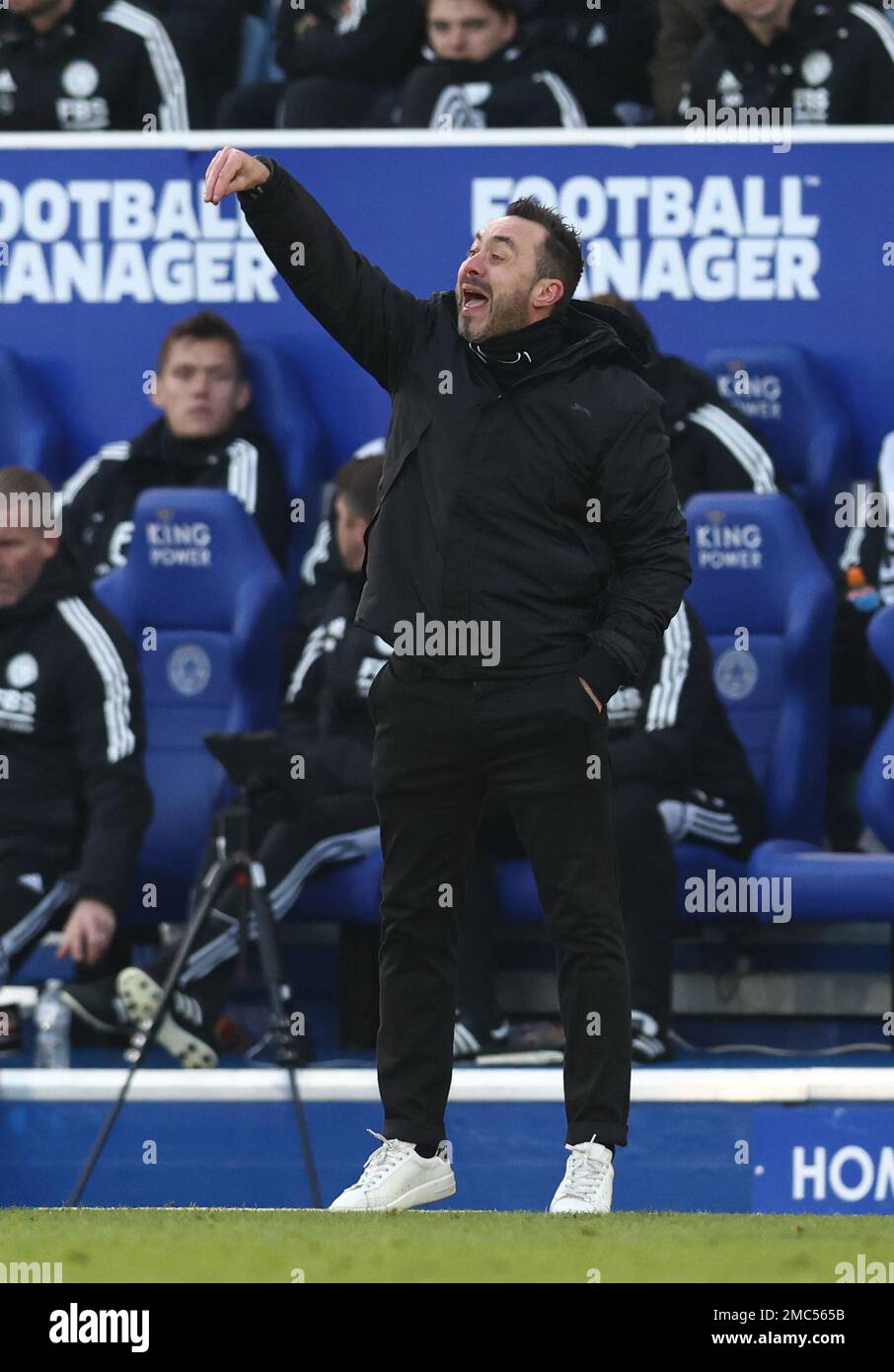 Leicester, England, 21st January 2023. Roberto De Zerbi Manager of ...