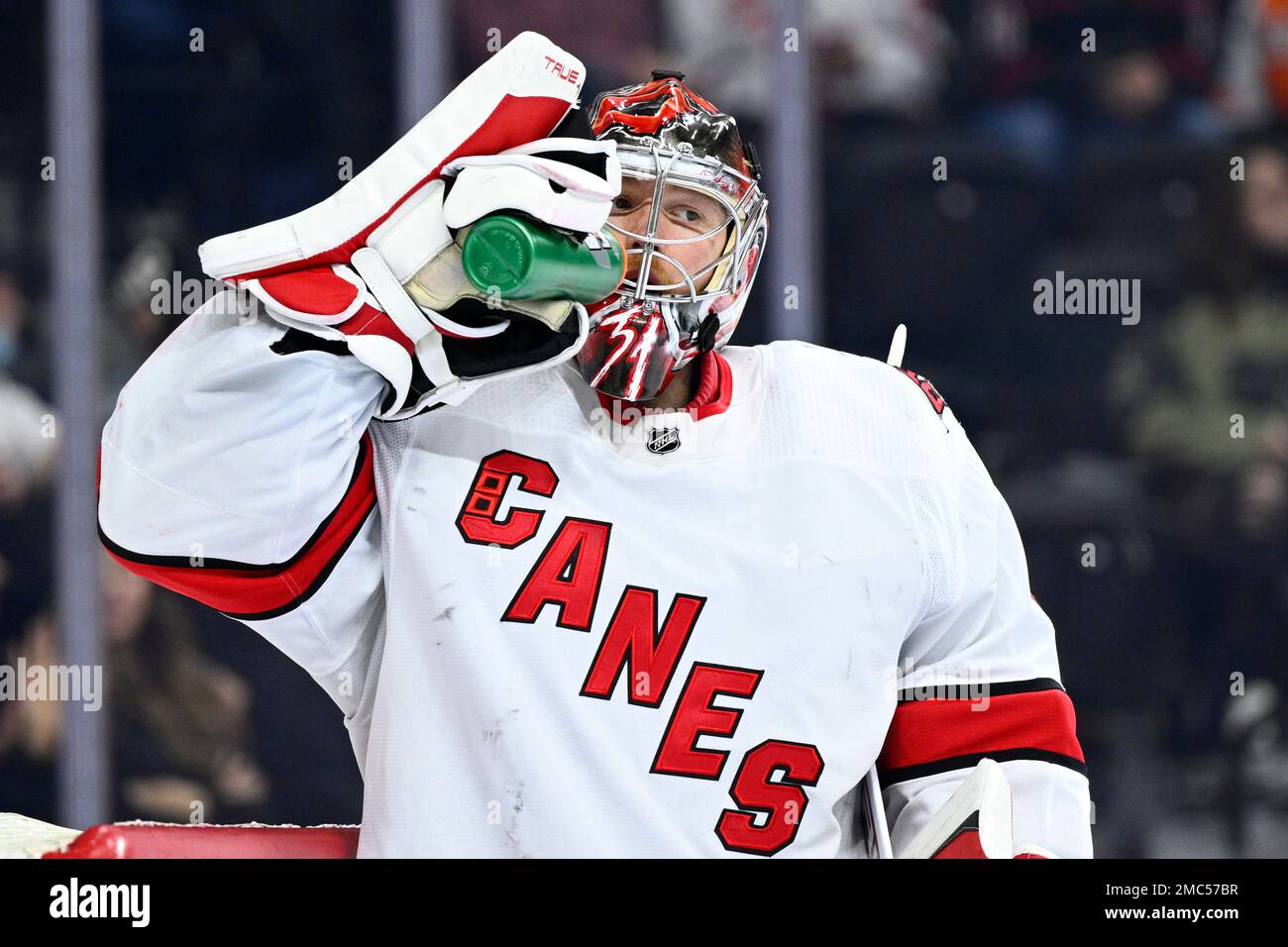 Carolina Hurricanes goaltender Frederik Andersen in action during an ...
