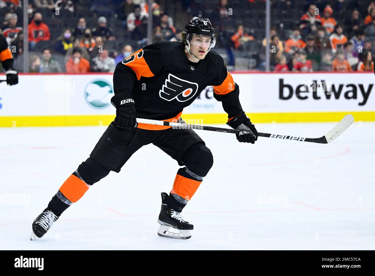 Philadelphia Flyers' Travis Sanheim in action during an NHL hockey game ...