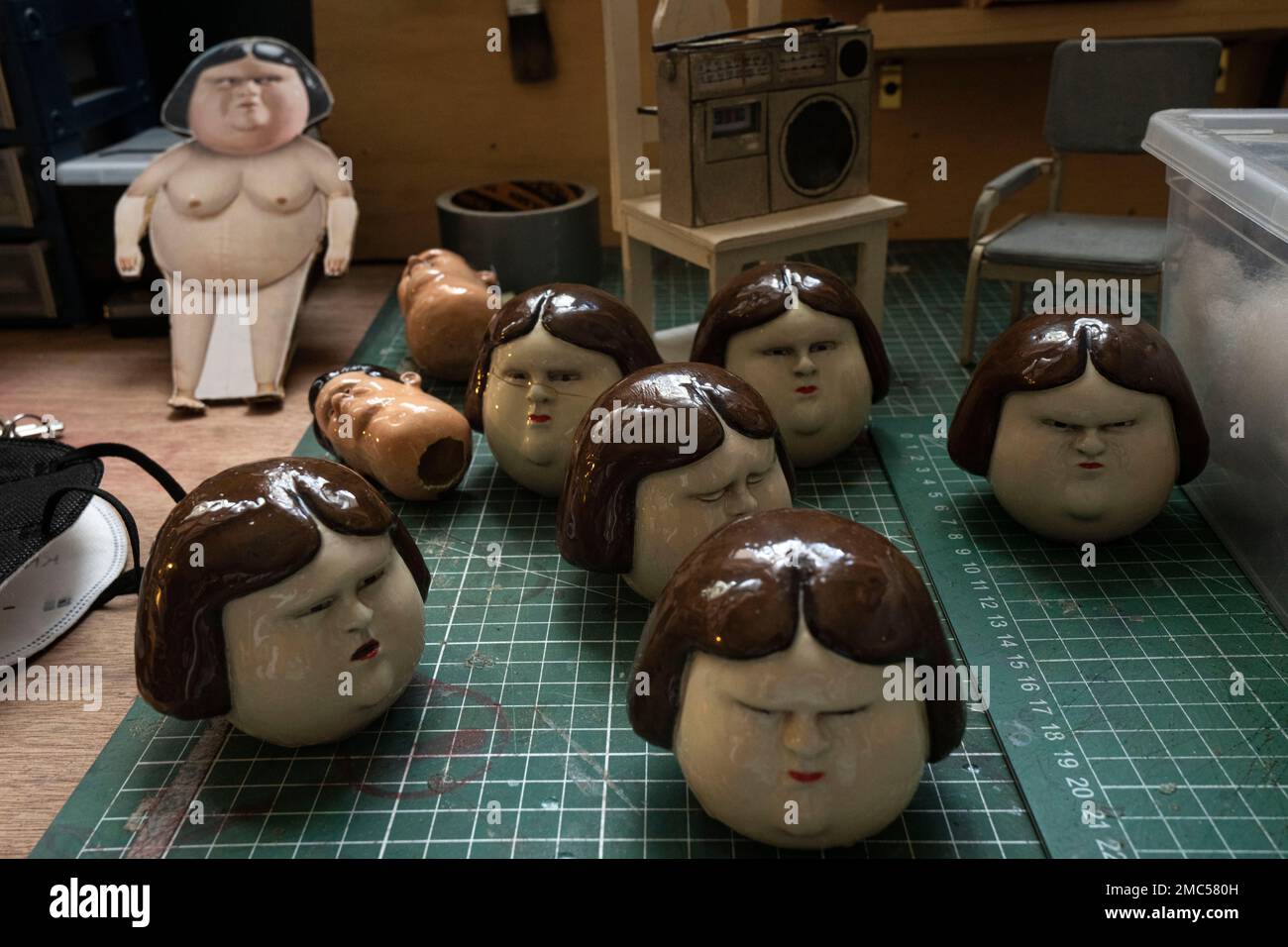 The heads of the characters of the short, animated film "Bestia" by ...