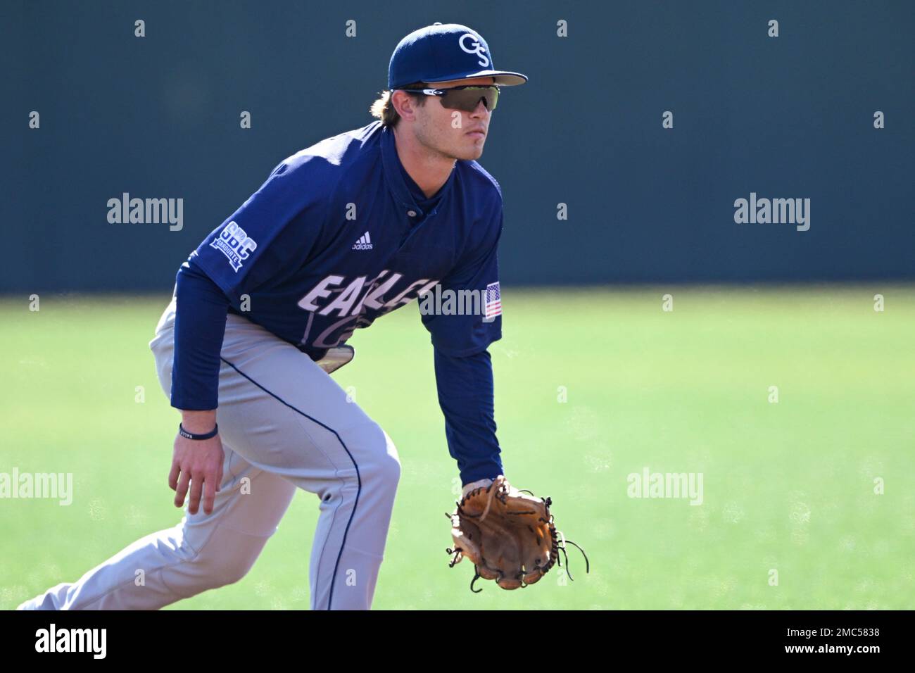 Georgia Southern player Austin Thompson competes in an NCAA baseball ...