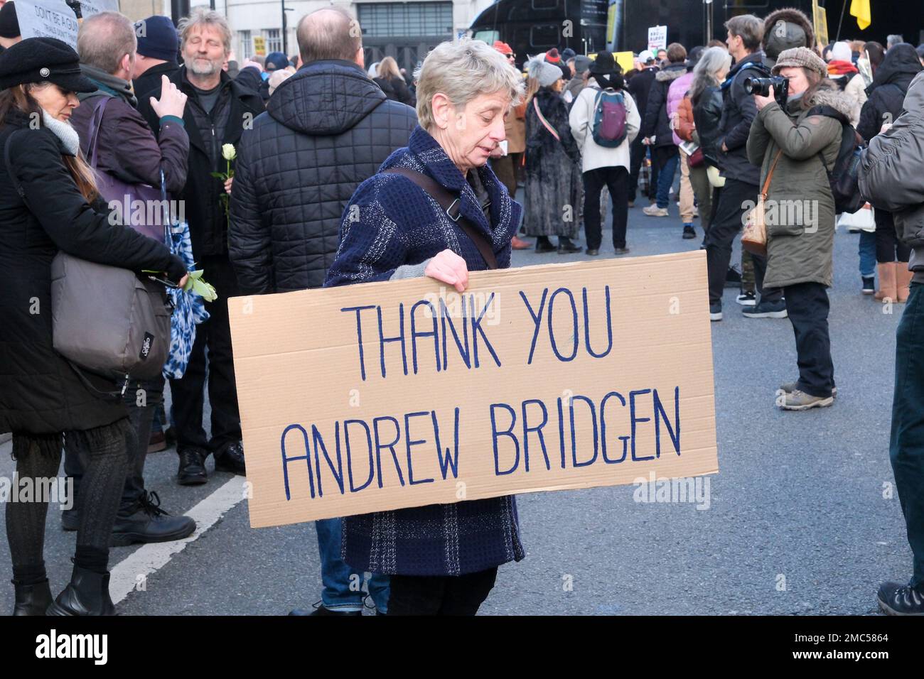 Portland Place, London, UK. 21st Jan 2023. Rally and protest by anti ...