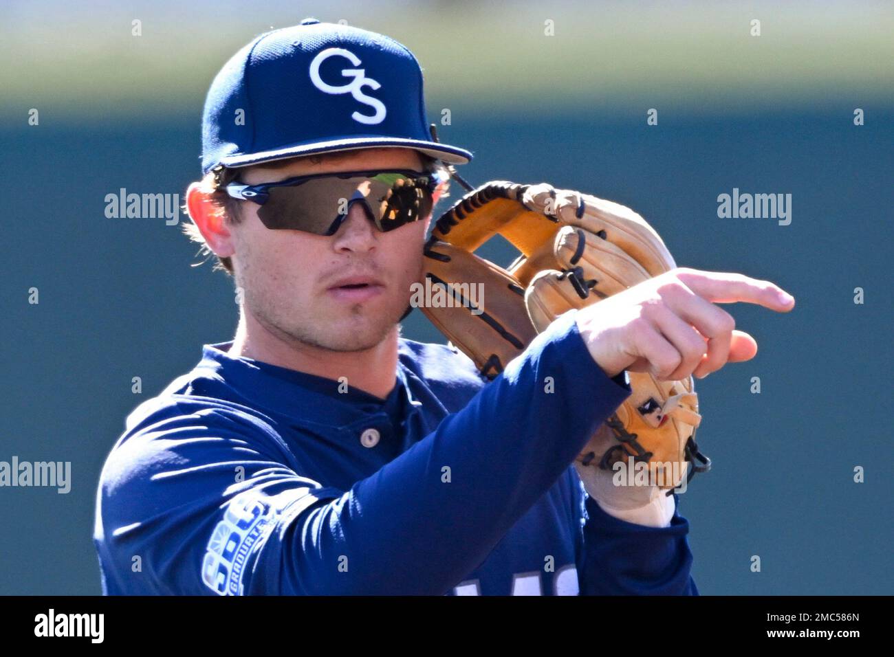 Georgia Southern player Austin Thompson competes in an NCAA baseball ...