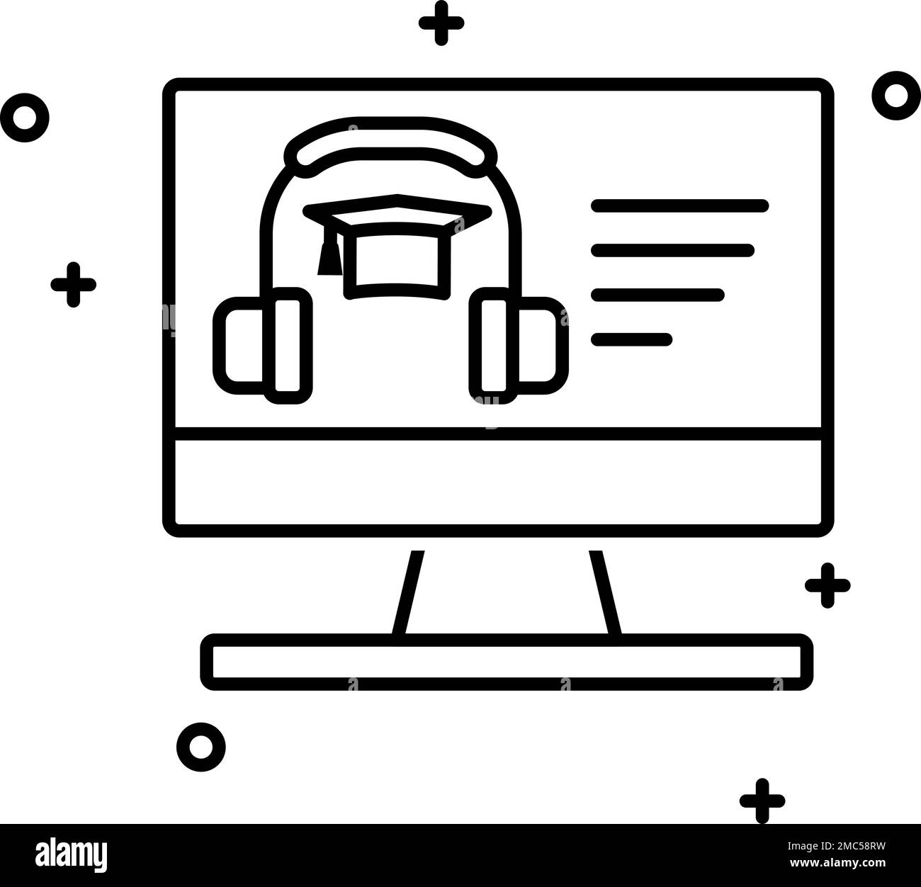 Elearning vector icon on transparent background. Outline Elearning ...