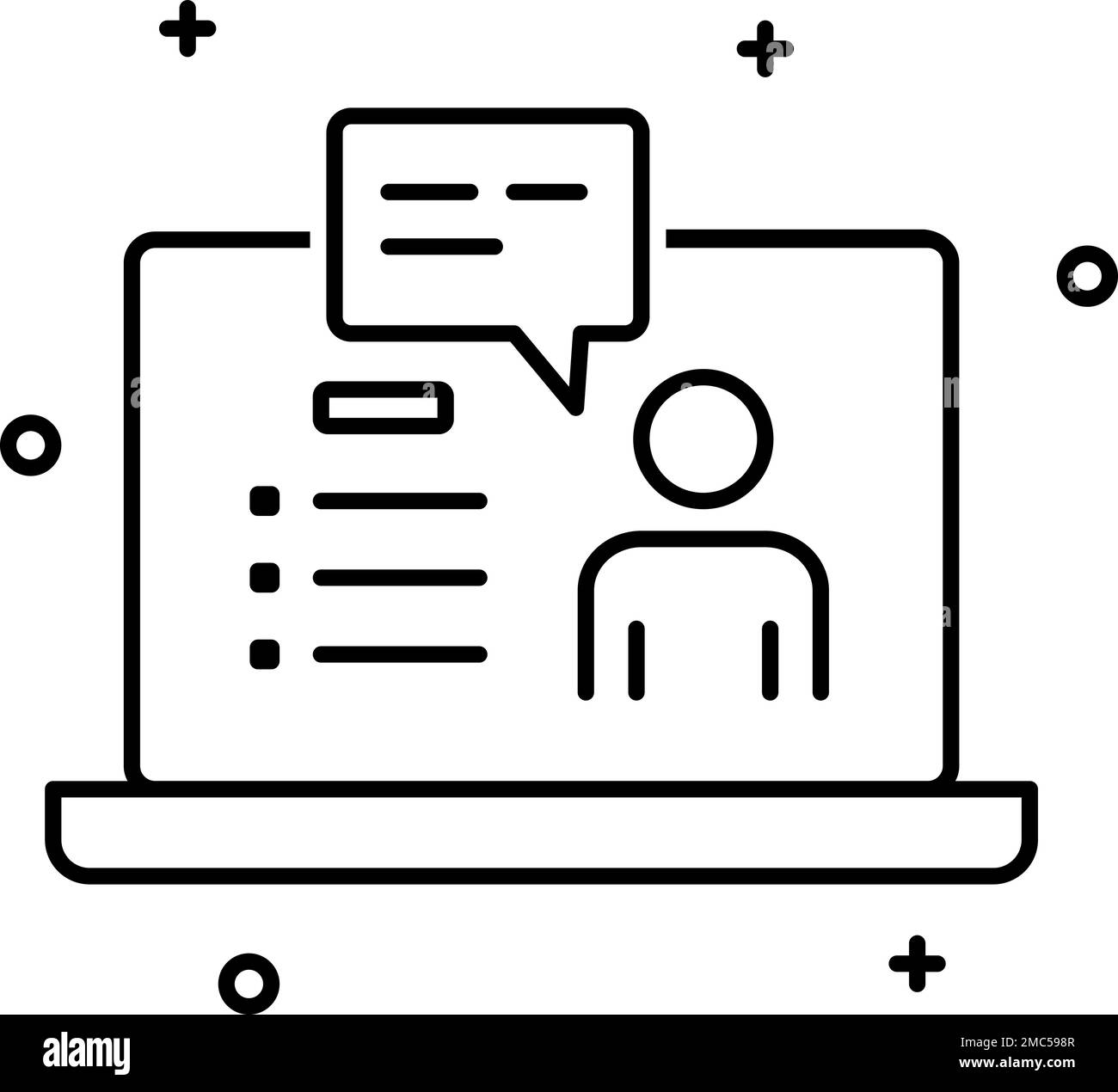 Elearning vector icon on transparent background. Outline Elearning ...