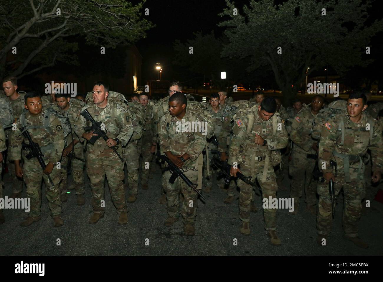 U.S. Army Soldiers line up to compete in the final challenge consisting ...