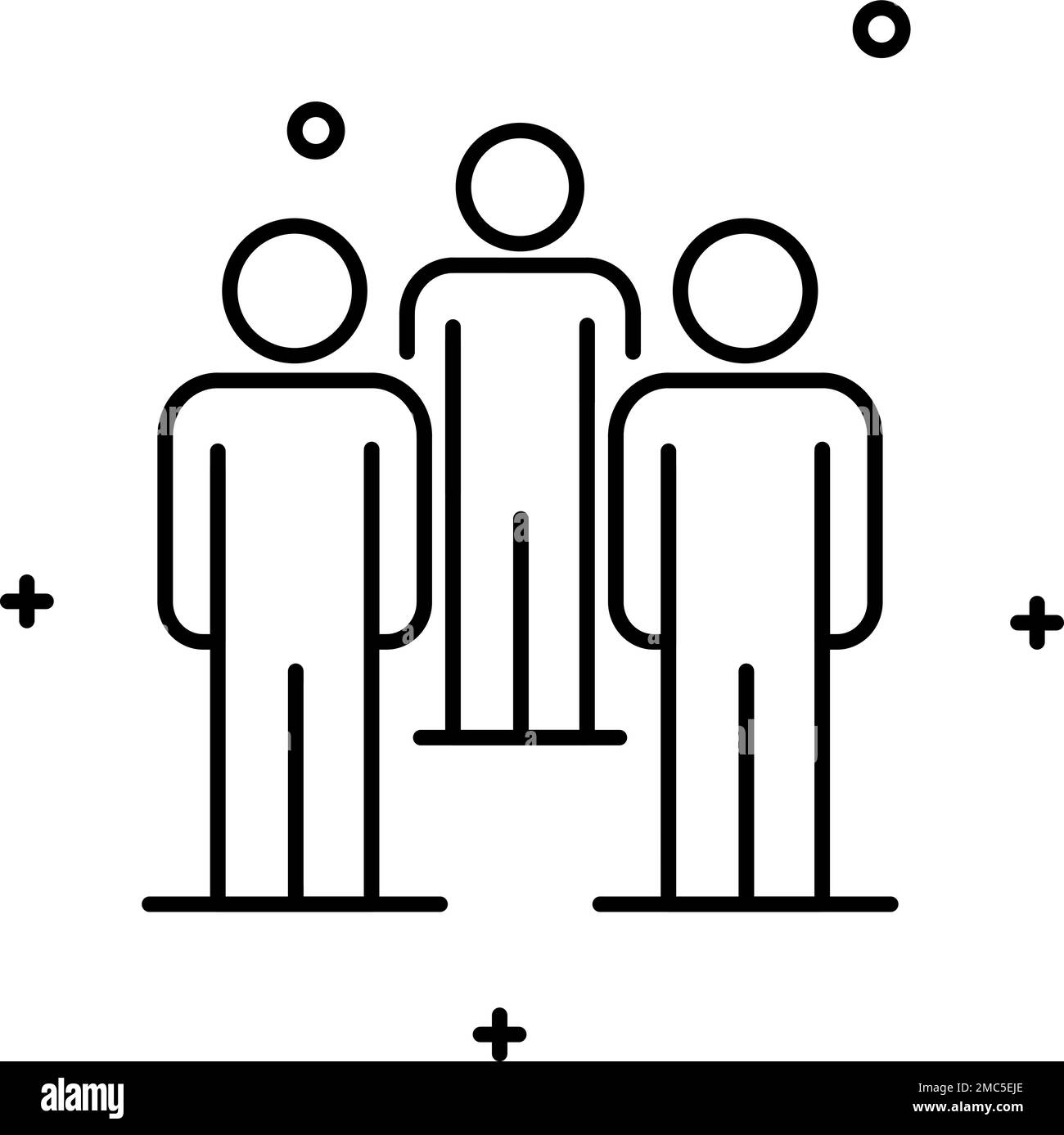 Group, people, line vector icon on transparent background. Outline ...