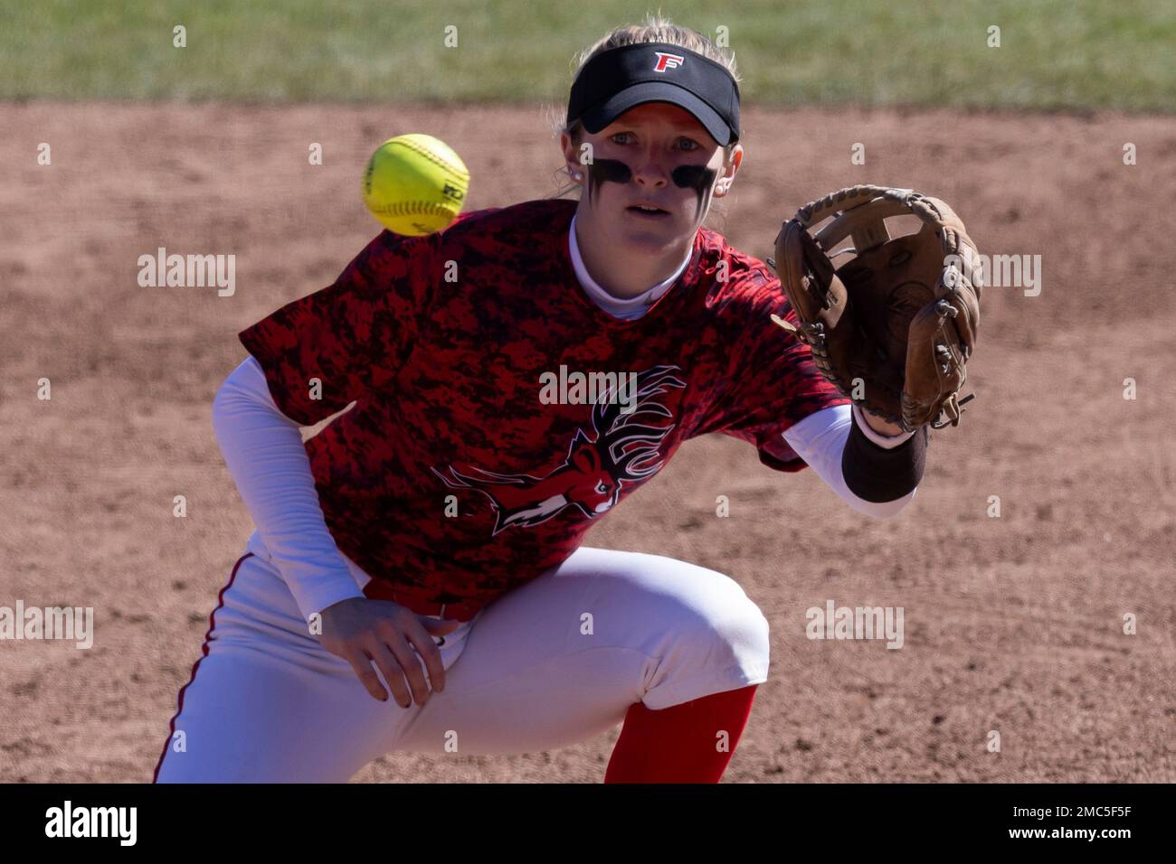 Fairfield shortstop Madison Robicheau #12 in action during an NCAA ...