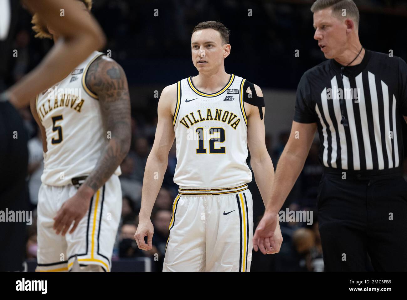 Villanova guard Kevin Voigt (12) in action during an NCAA college ...