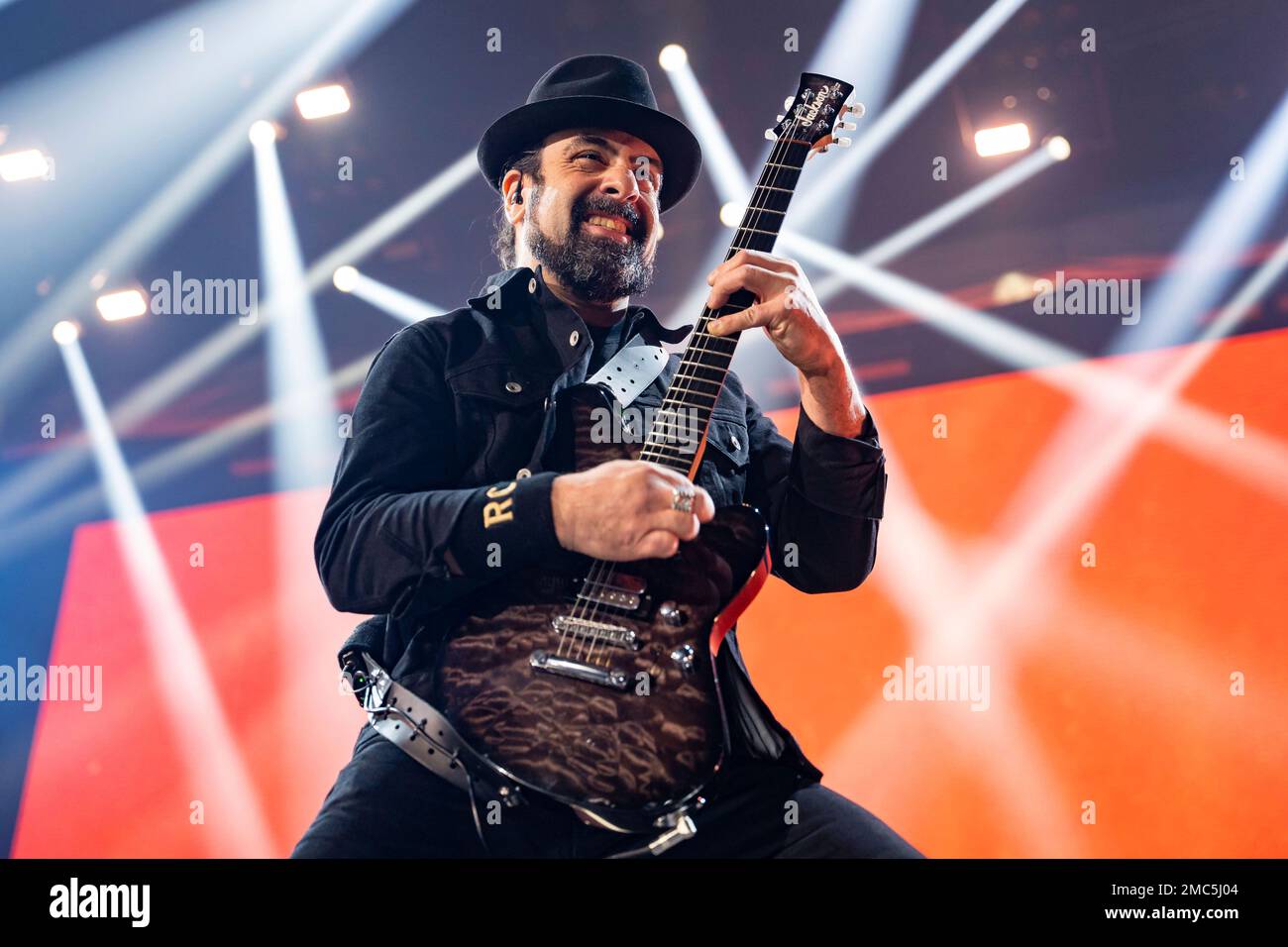 Rob Caggiano of Volbeat performs at the Allstate Arena on Friday, Feb ...