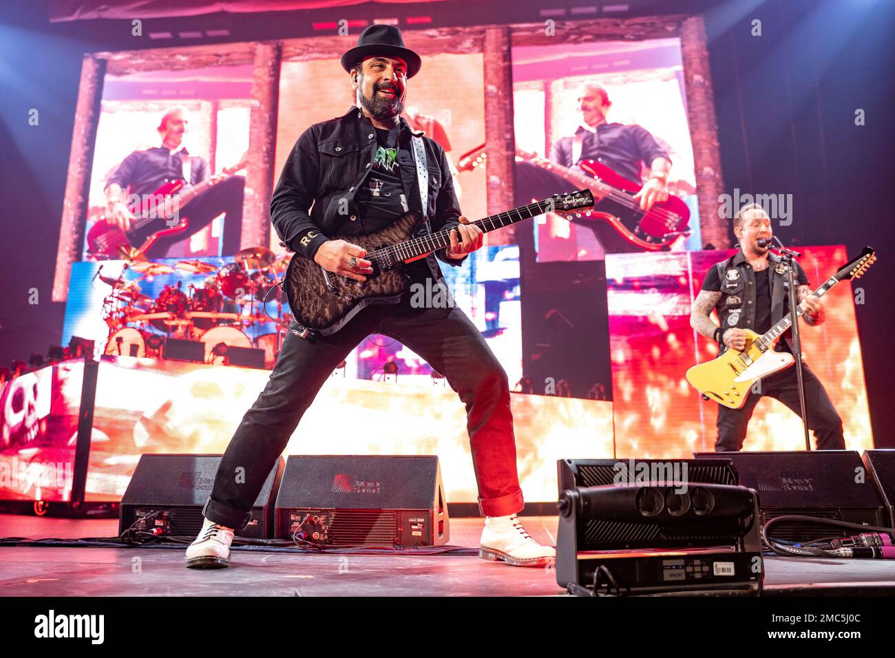 Rob Caggiano of Volbeat performs at the Allstate Arena on Friday, Feb ...